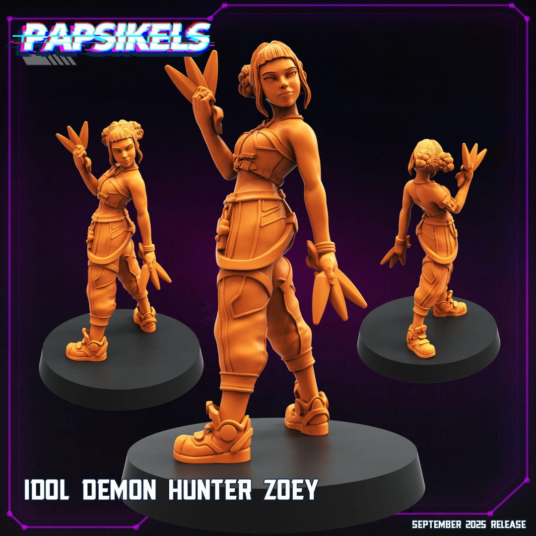 Idol / Concert Demon Hunter "Zoey" Variant 1-5 by Papsikels, Miniature ...