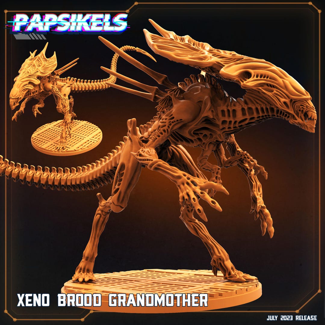 Xeno Queen "brood Mother" Papsikels, Miniature for Tabletop, Boardgames ...