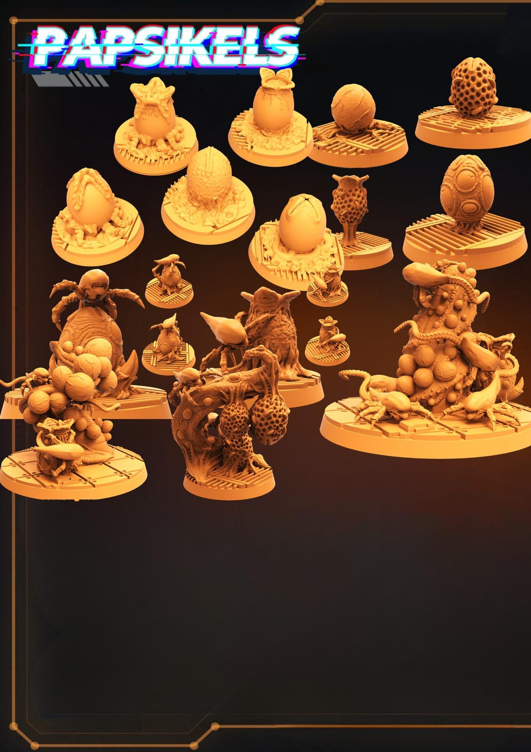 Alien Xeno Eggs Bundle by Papsikels, Miniature for Tabletop, Boardgames ...