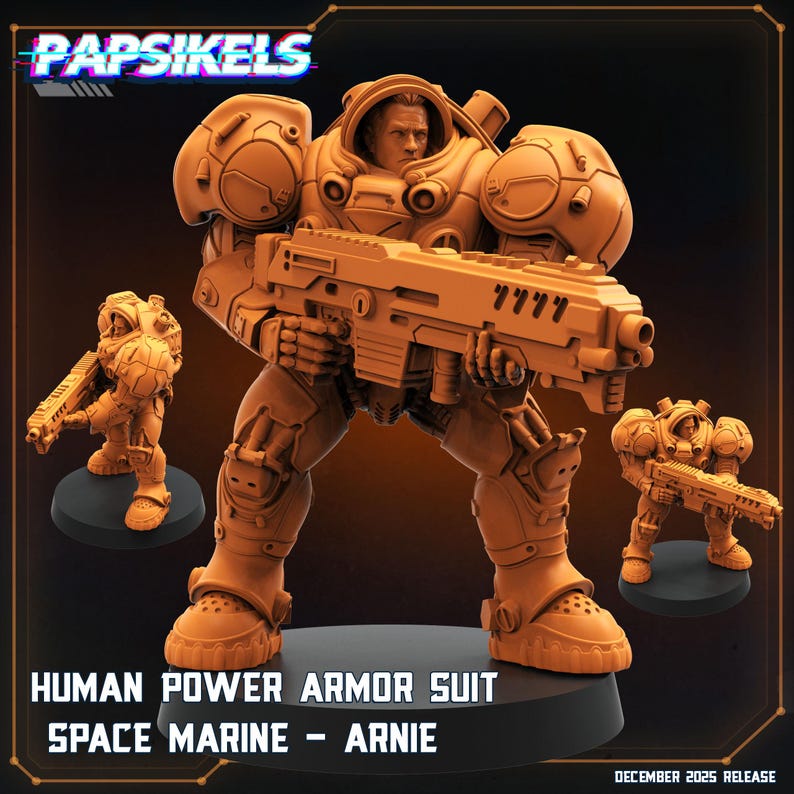 Human Power Armor Suit "space Marine: Arnie" by Papsikels, Miniature ...