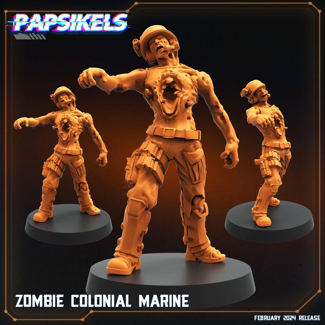 Zombie Colonial Marine by Papsikels, Miniature for Tabletop, Boardgames ...
