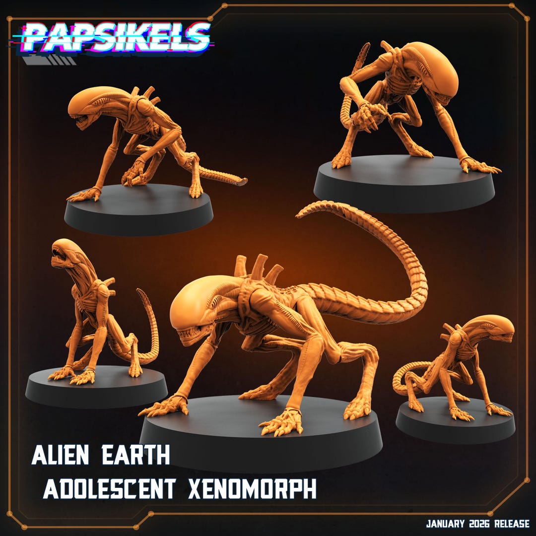 Xeno Alien Earth Adolescent Xenomorph Variant 1-5 by Papsikels ...