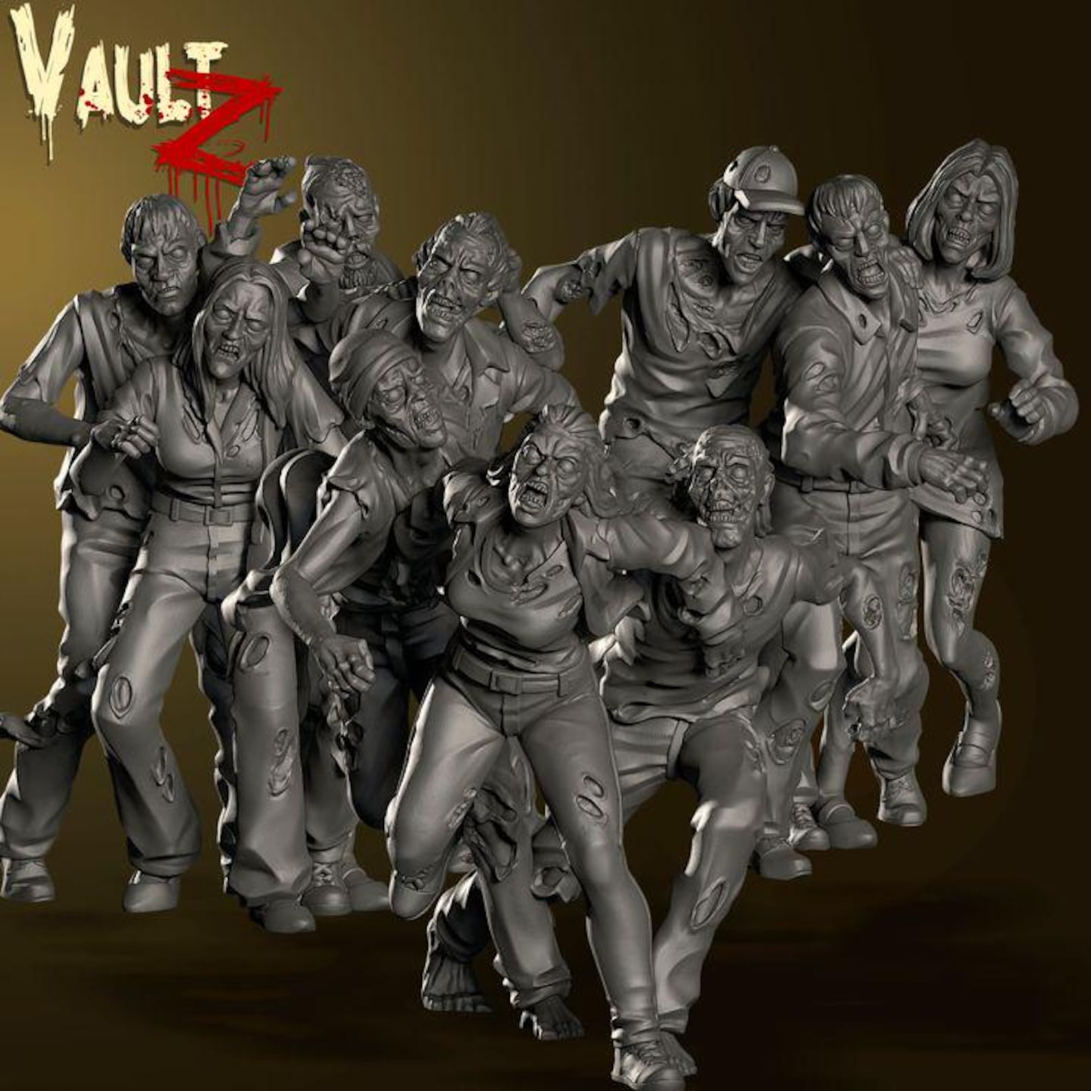 Zombie Horde Set#1 by Vault-z, Miniatures for Tabletop, Boardgames and ...