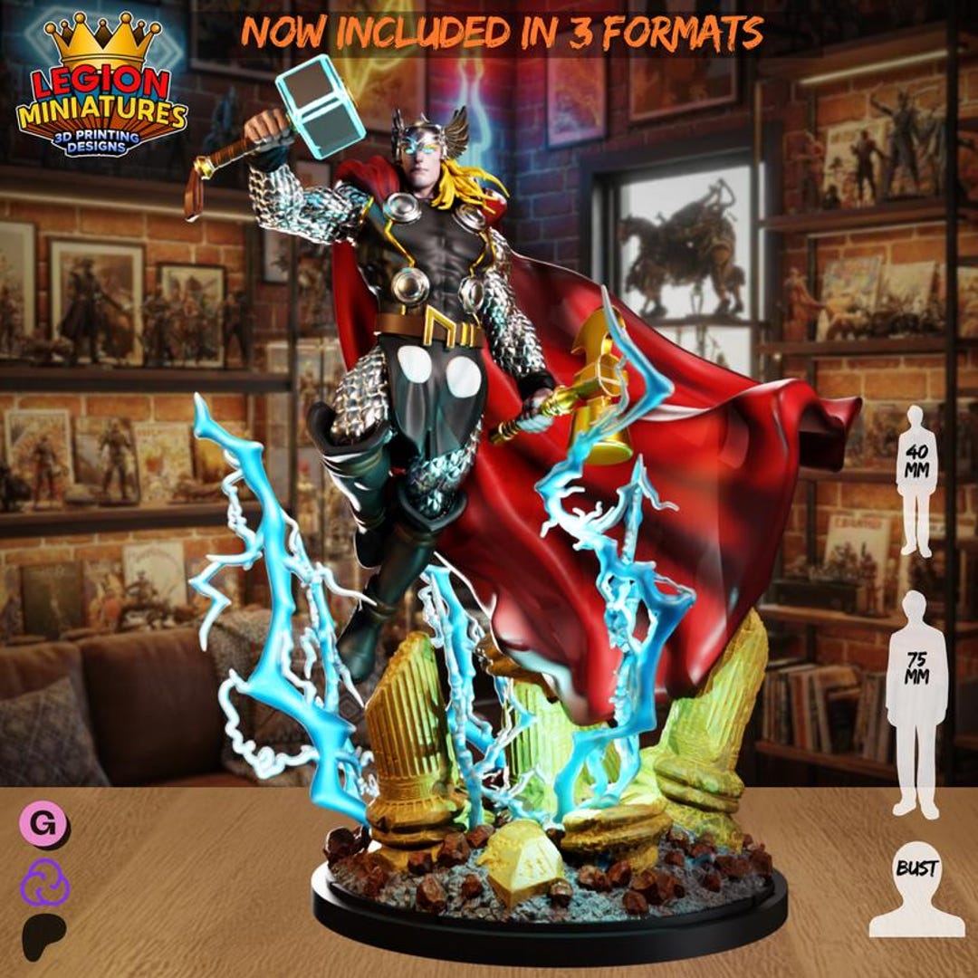 Thor by Legion Miniatures 40 Mm for MCP and for Tabletop, Boardgames ...