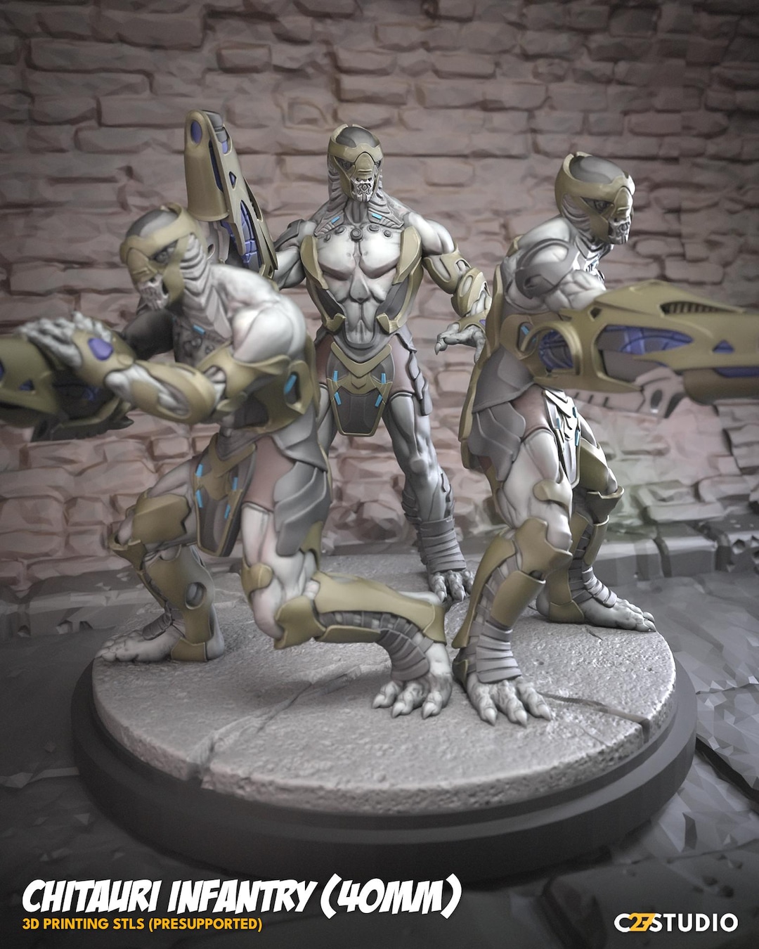 Chitauri Infantry 2-variant Packs Fanart by C27 Miniatures, 40 Mm 3D ...