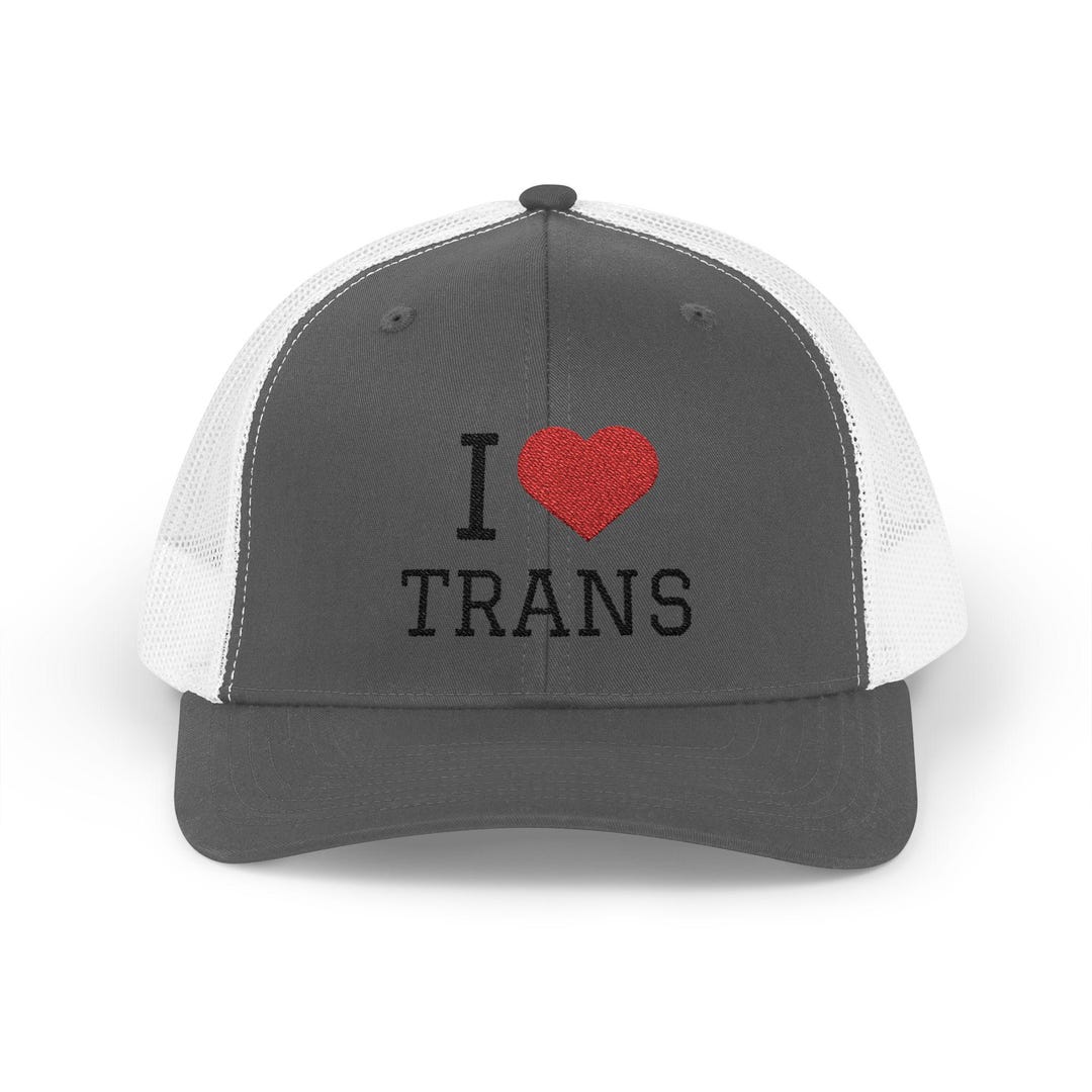 I Love Trans Snapback Trucker Cap for LGBTQ+ Pride, Baseball Hat for ...