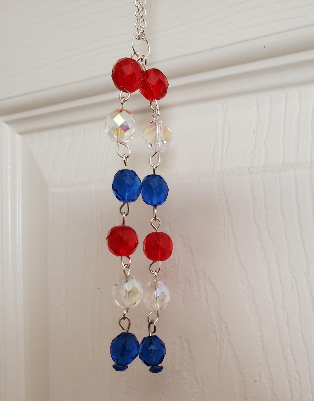 Patriotic Red White Blue Rear View Mirror Dangles Car Truck Vehicle - Etsy
