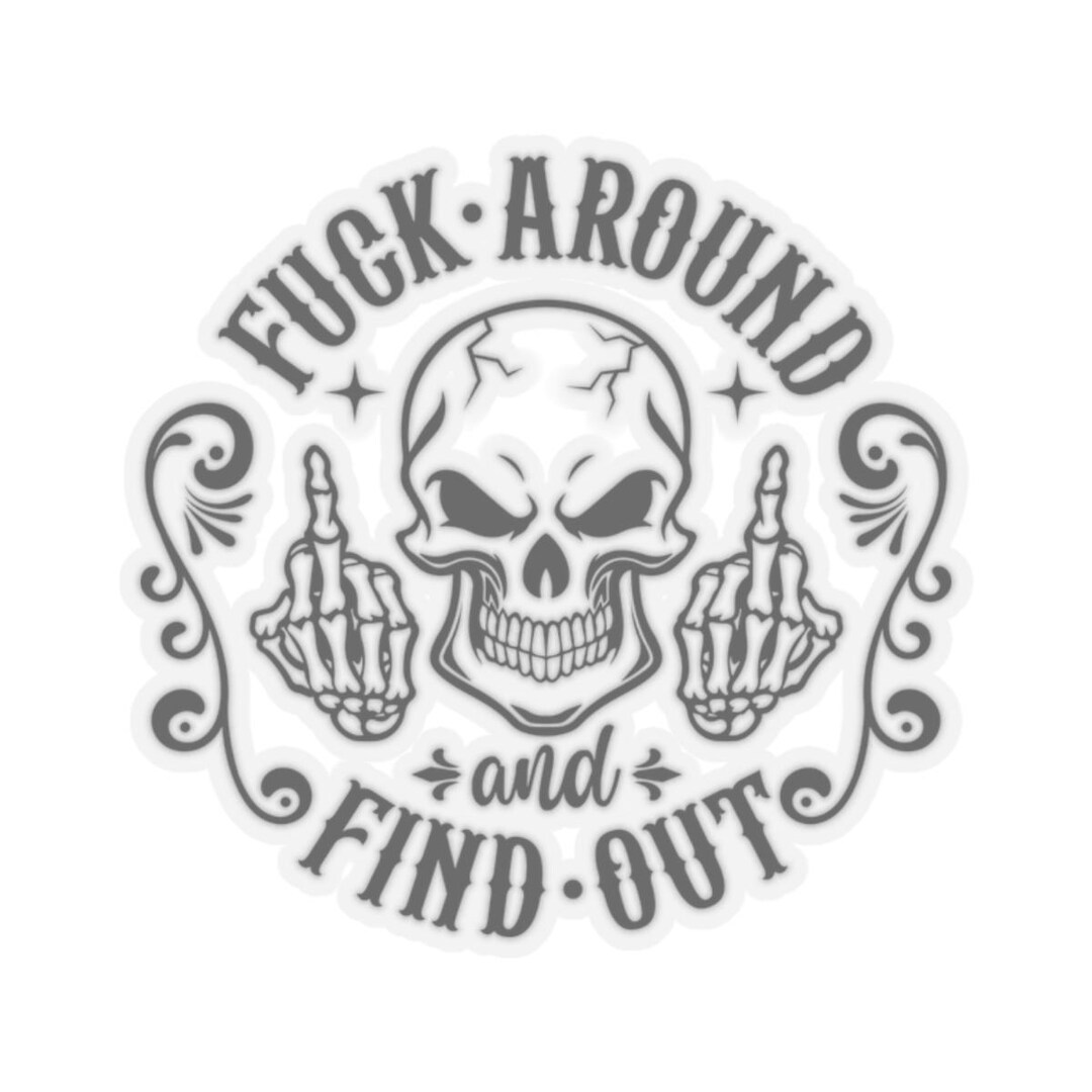 Skull Middle Finger Stickers, Laptop Decal, Funny Car Decals, Edgy ...
