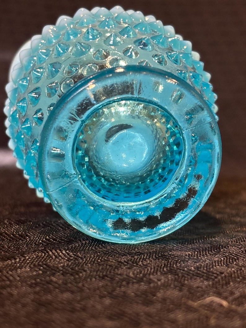 Fenton Blue Opalescent Hobnail Small Vase - Etsy