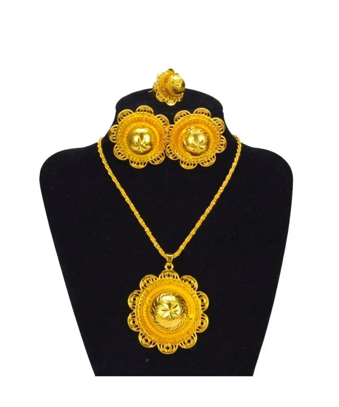 African Gold Wedding Jewelry Set: Pure Gold Color, Eritrea, Ethiopian ...