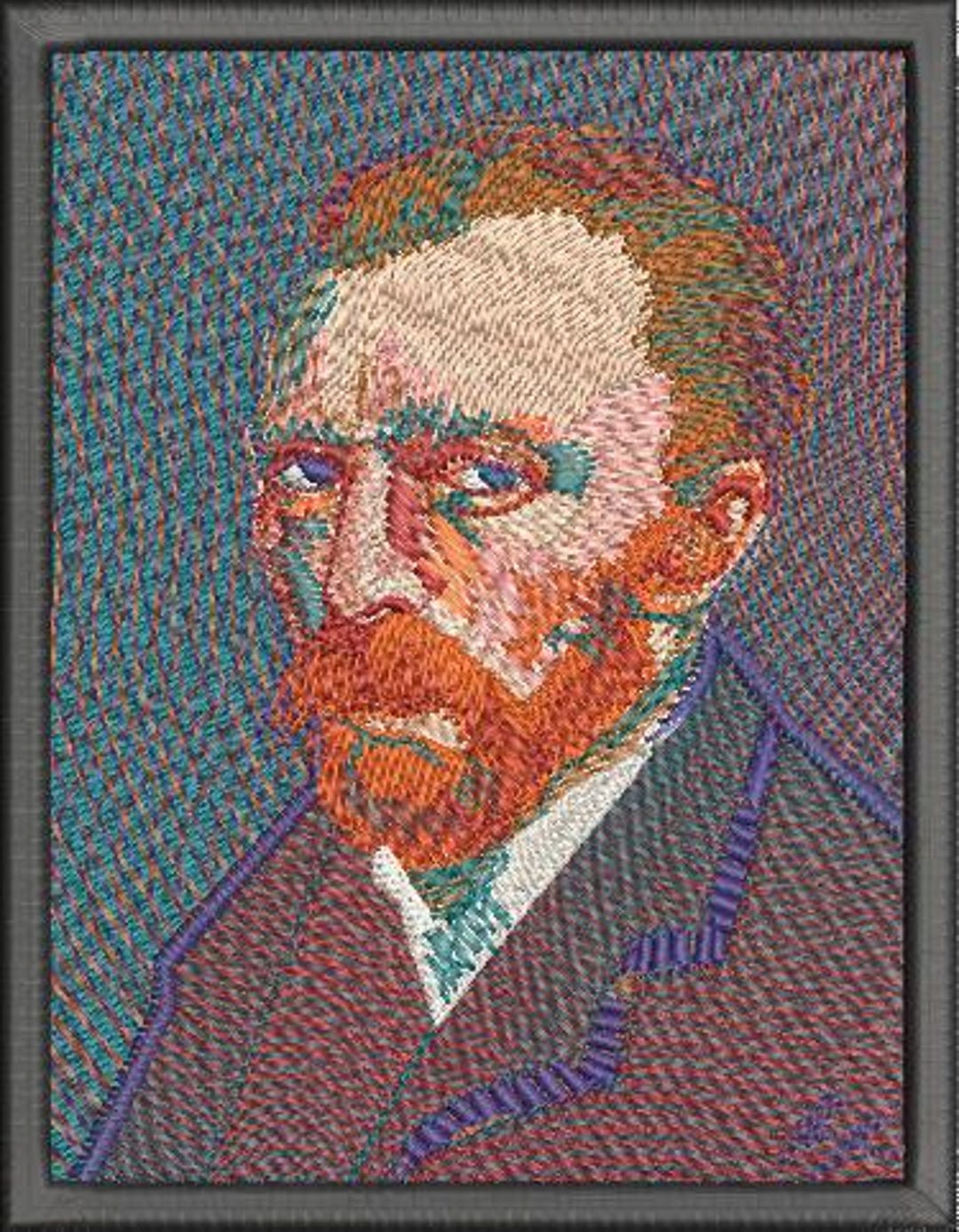 Self Portrait of Vincent Van Gogh Embroidery File, Machine Embroidery ...