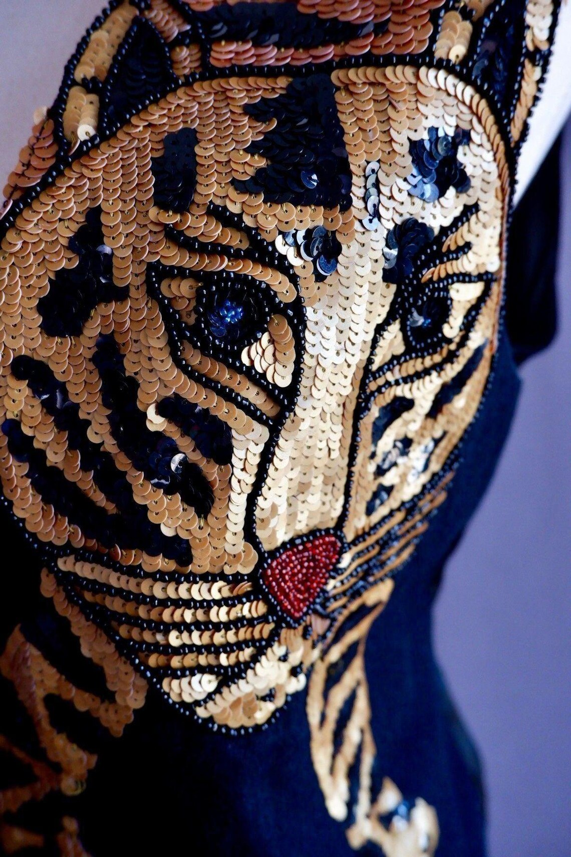 1980s Vintage Sequin Tiger Vest – Walk on the Wild Side M/L - Etsy