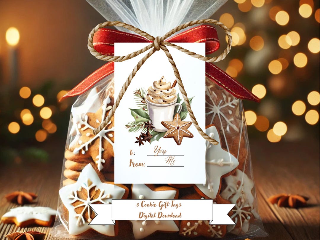 Christmas Cookie Gift Tags, Digital Download, Cookie Gift Tags ...