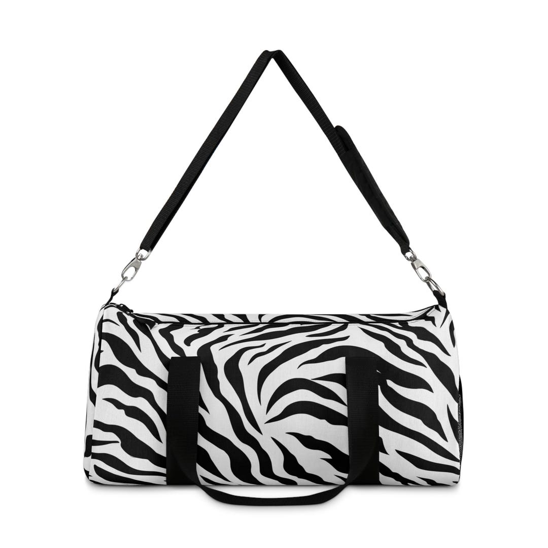 Zebra Stripes Duffel Bag Black and White Pattern Design for Gym, Travel ...