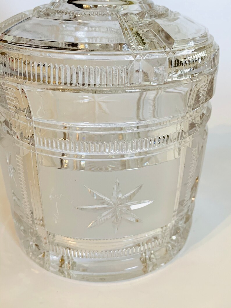 Antique George Duncan and Sons Pressed Glass Canister | Etsy