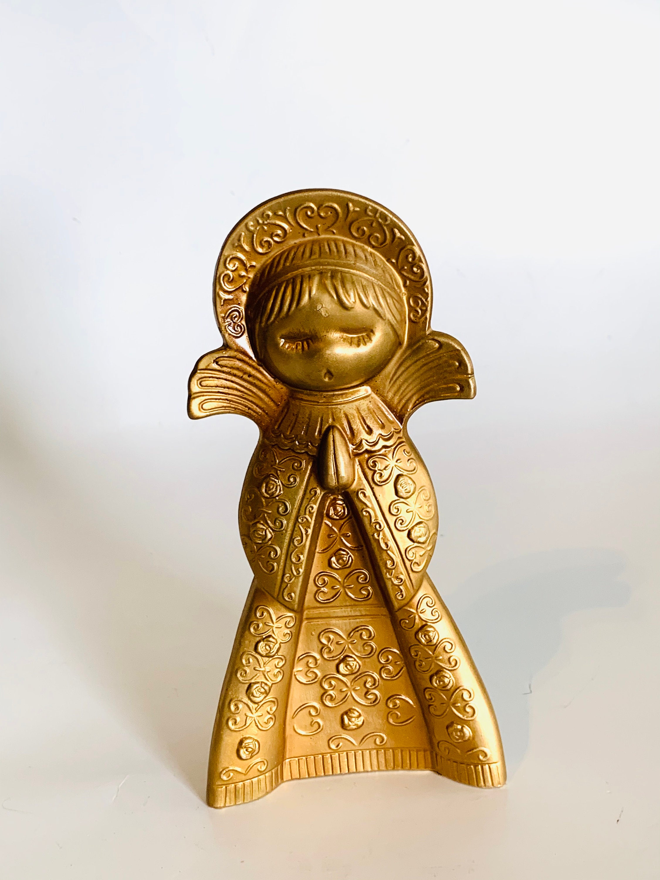 Vintage Angel Figurine in Gold Mid Century | Etsy