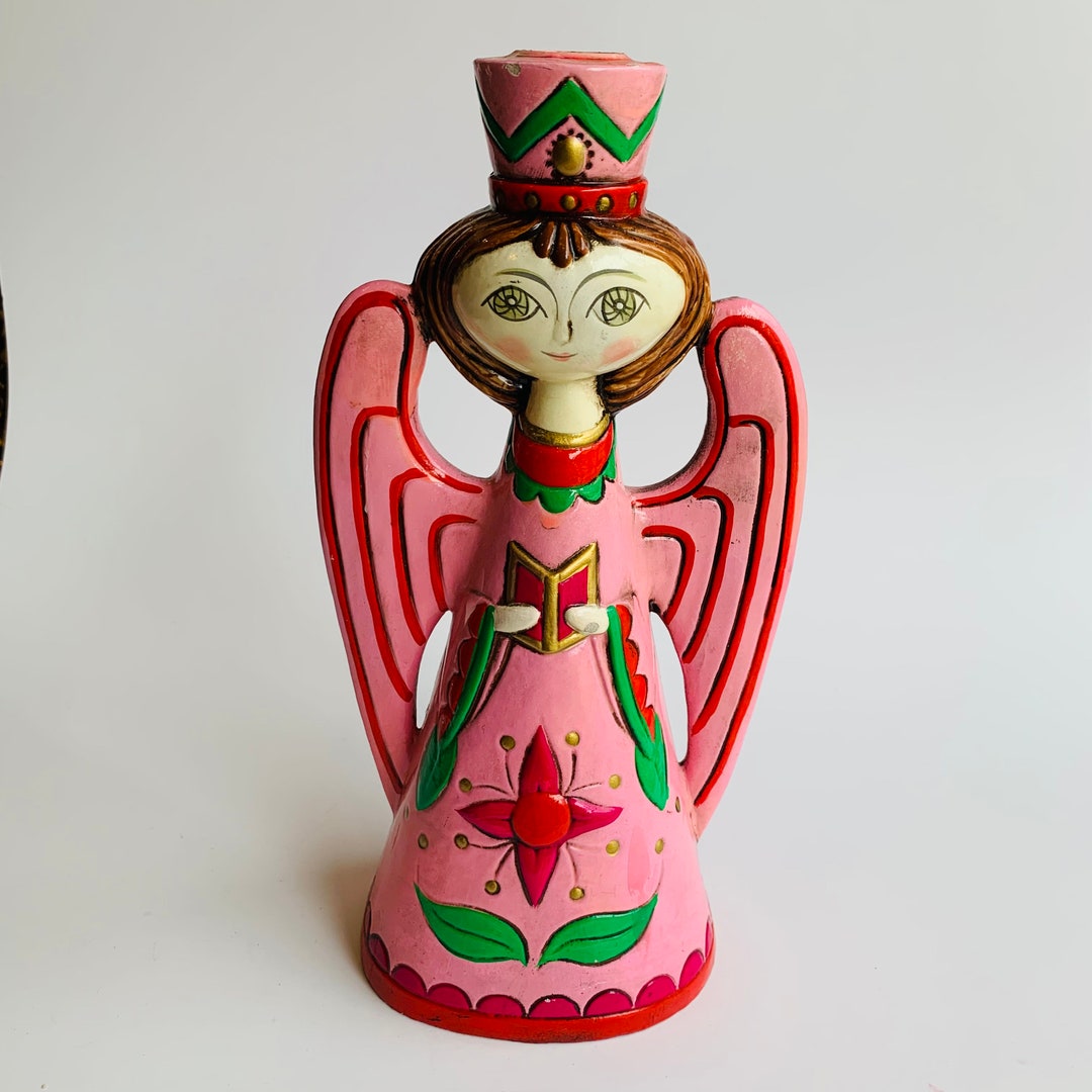 Vintage Paper Marche Angel in Pink by Dickson Candle Holder, Mid ...