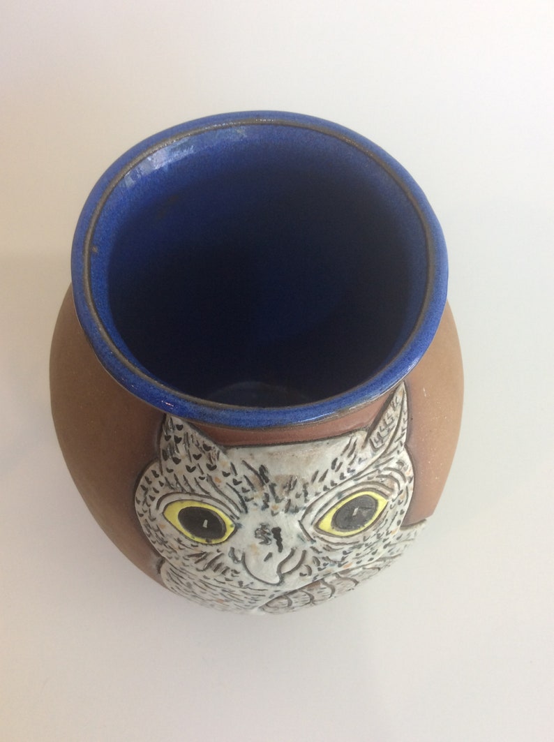 A & A Pottery Owl Vase - Etsy