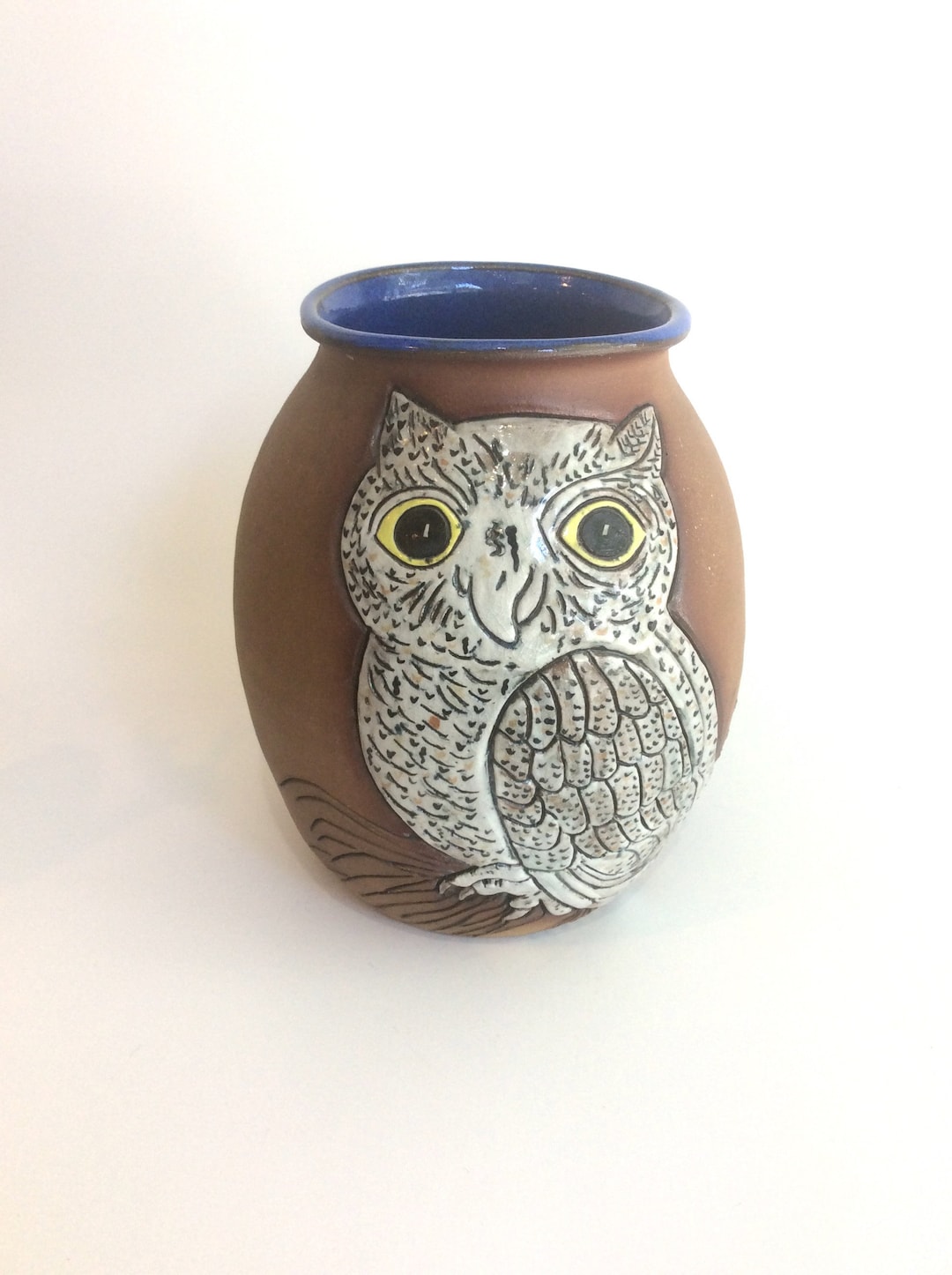 A & A Pottery Owl Vase - Etsy