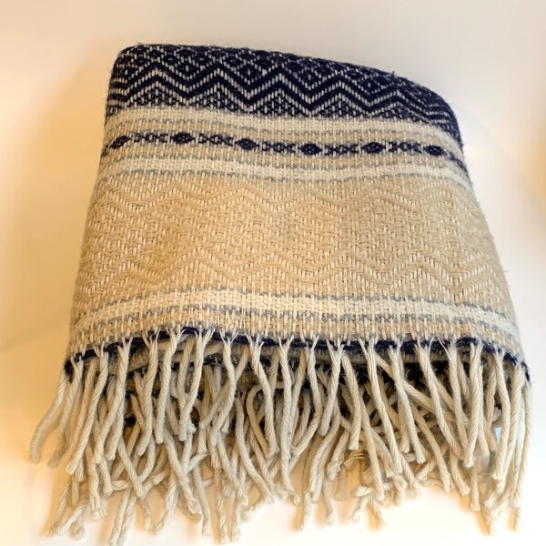 Blue Pattern Throw Blanket - Etsy