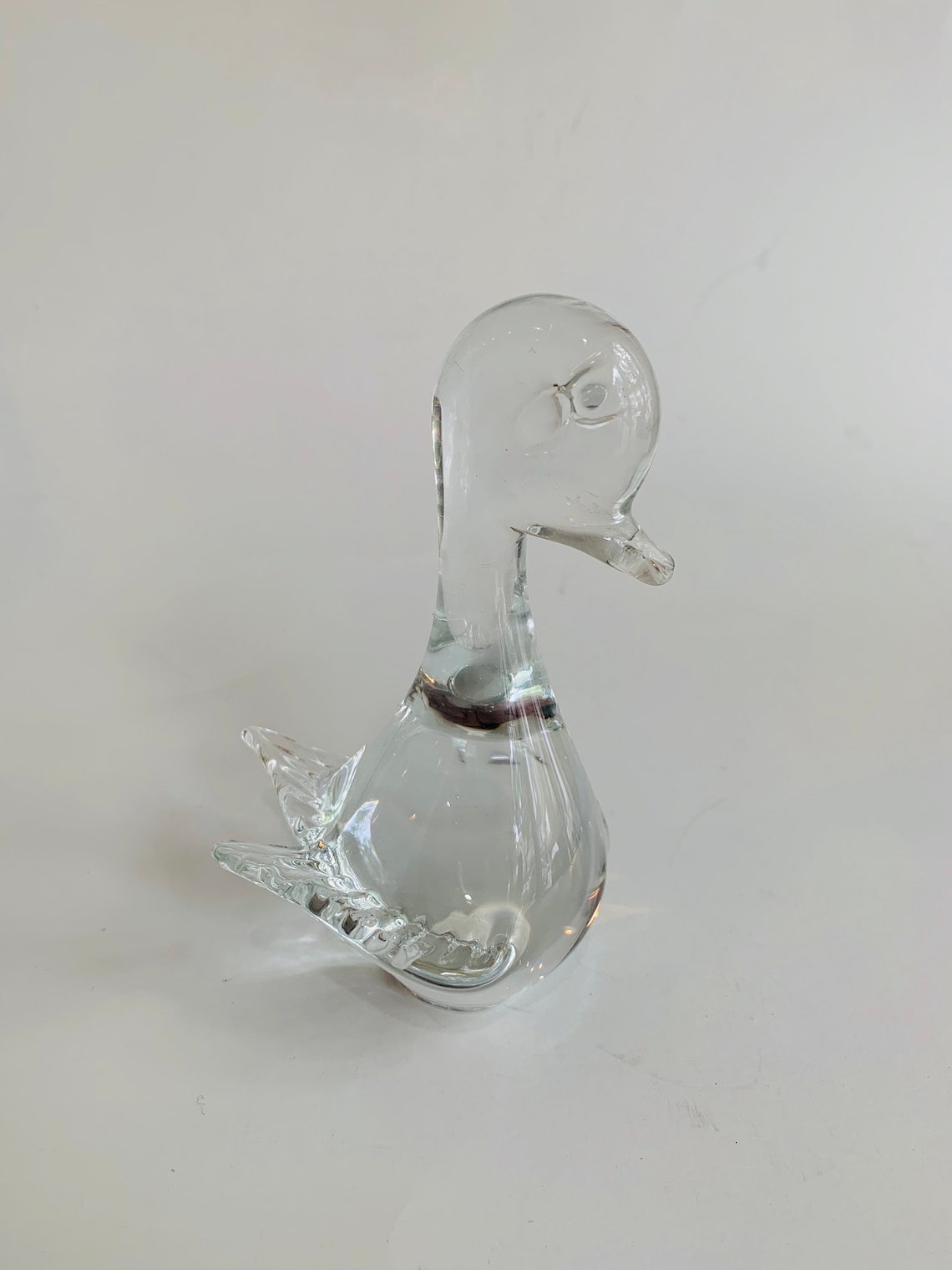 Vintage Clear Glass Bird Made in Sweden | Etsy