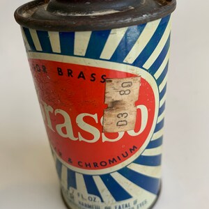 Vintage Brasso Round Metal Tin - Etsy