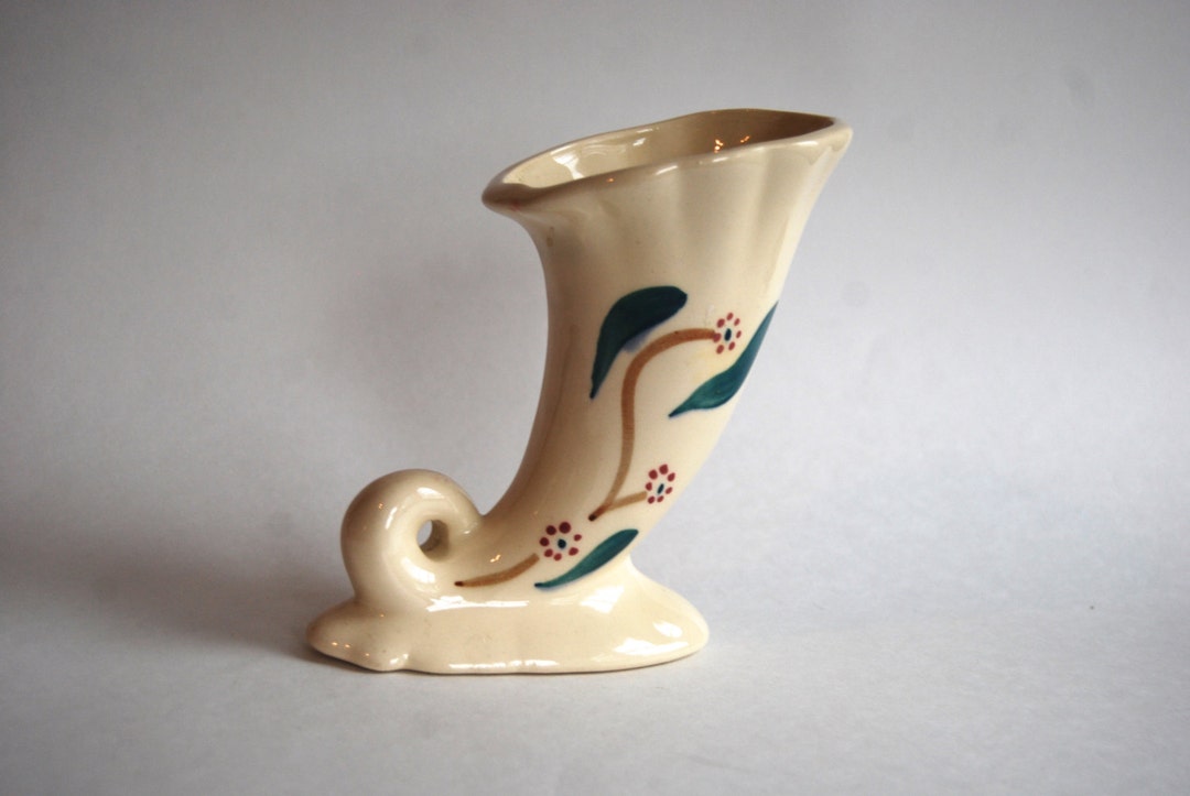 Vintage Pottery, Cornucopia, Art Pottery, Signed - Etsy