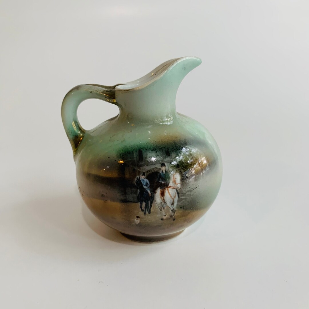 Vintage Decorative Double Spout Jug With English Riding Scene - Etsy