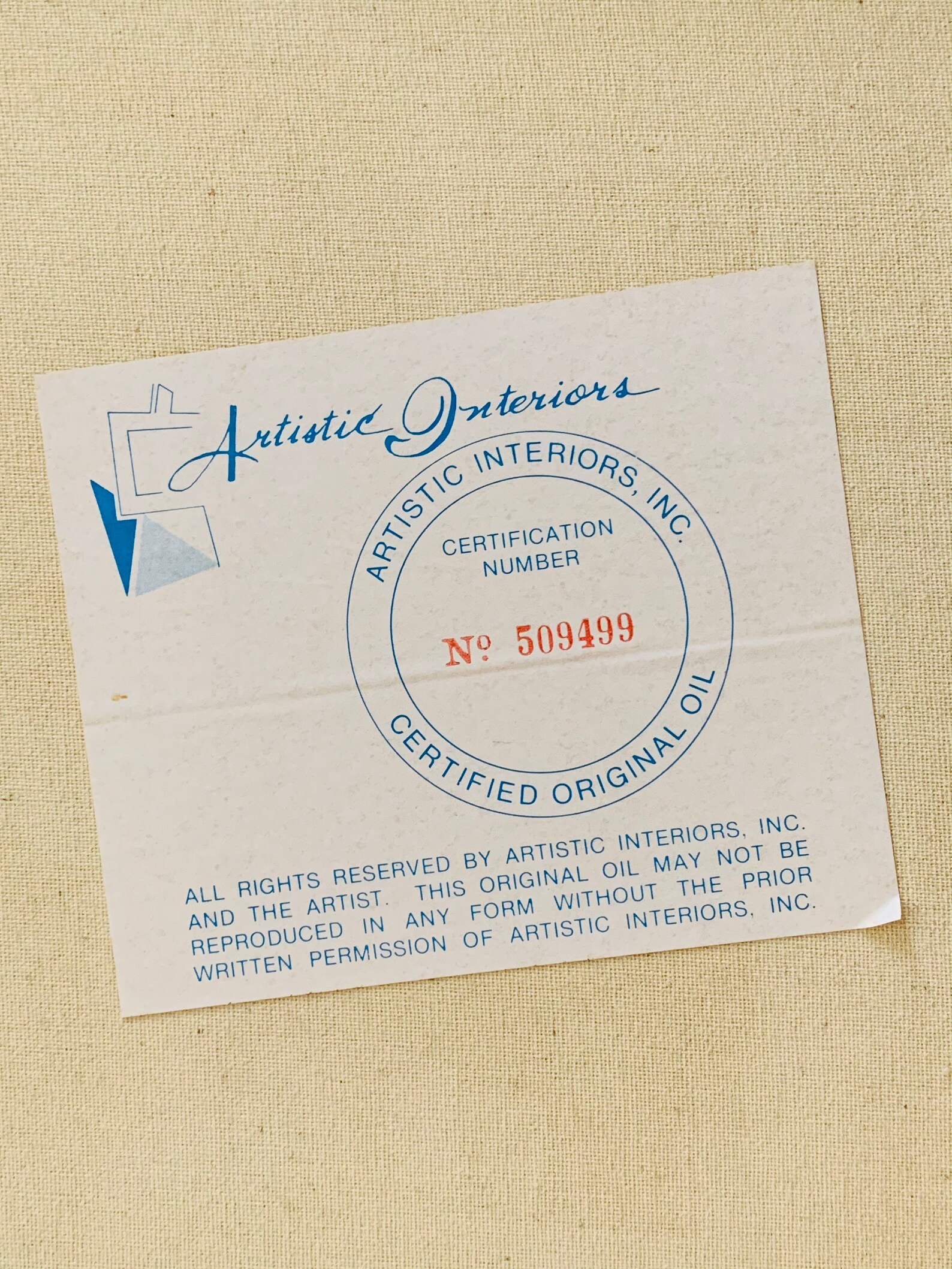 Vintage Original Painting by P. Jannsen for Artistic Interiors - Etsy