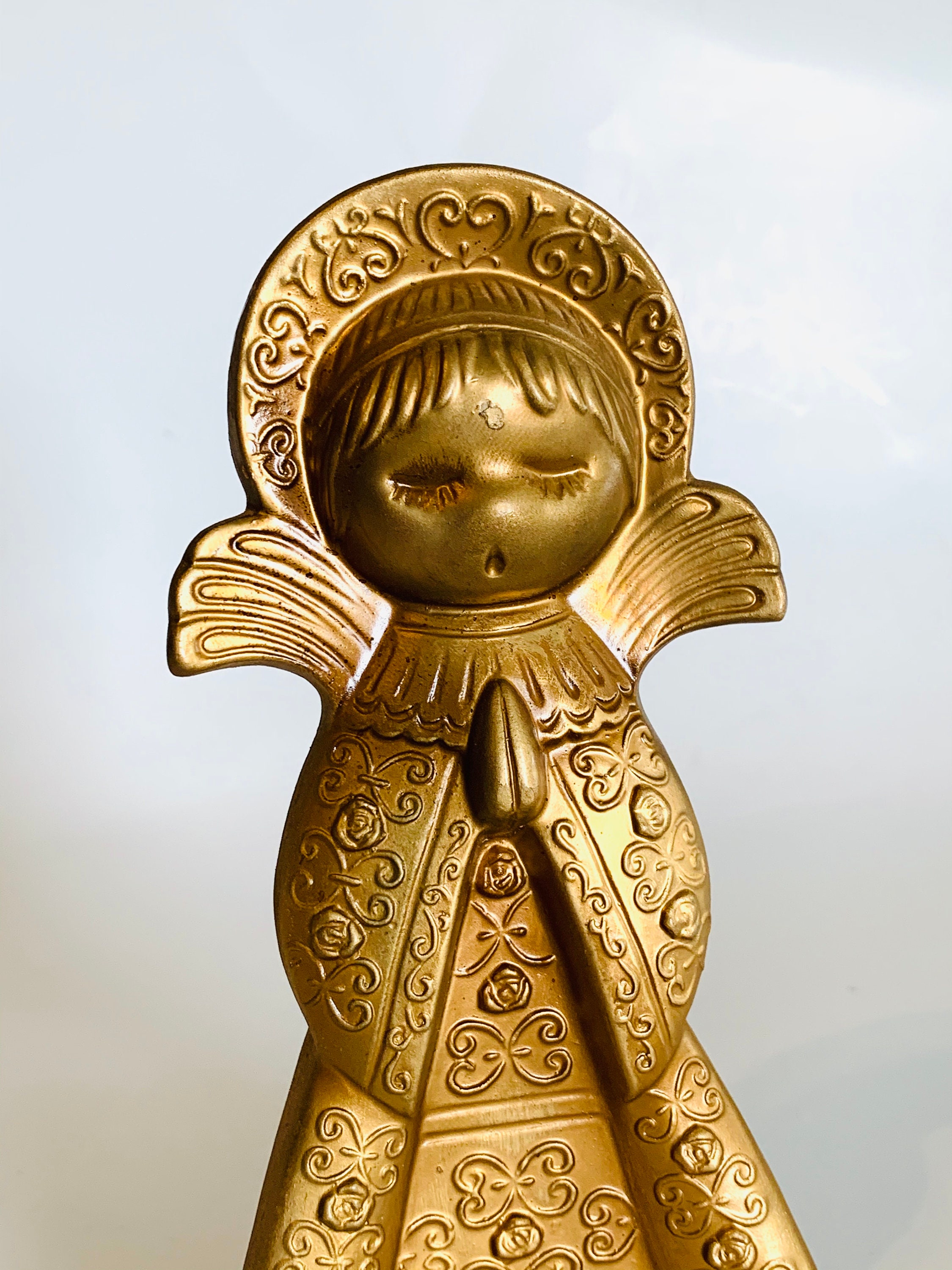 Vintage Angel Figurine in Gold Mid Century | Etsy