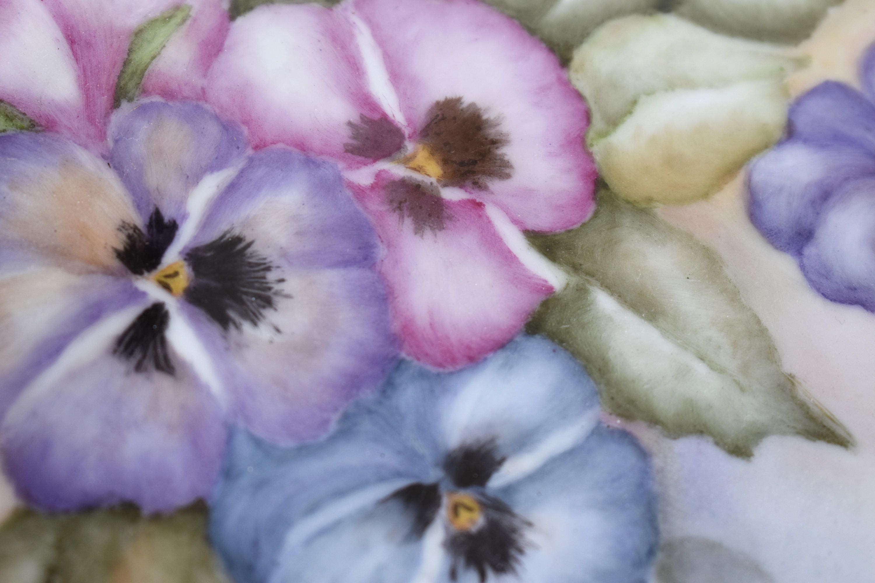 Vintage Hand Painted Plate Pansey | Etsy