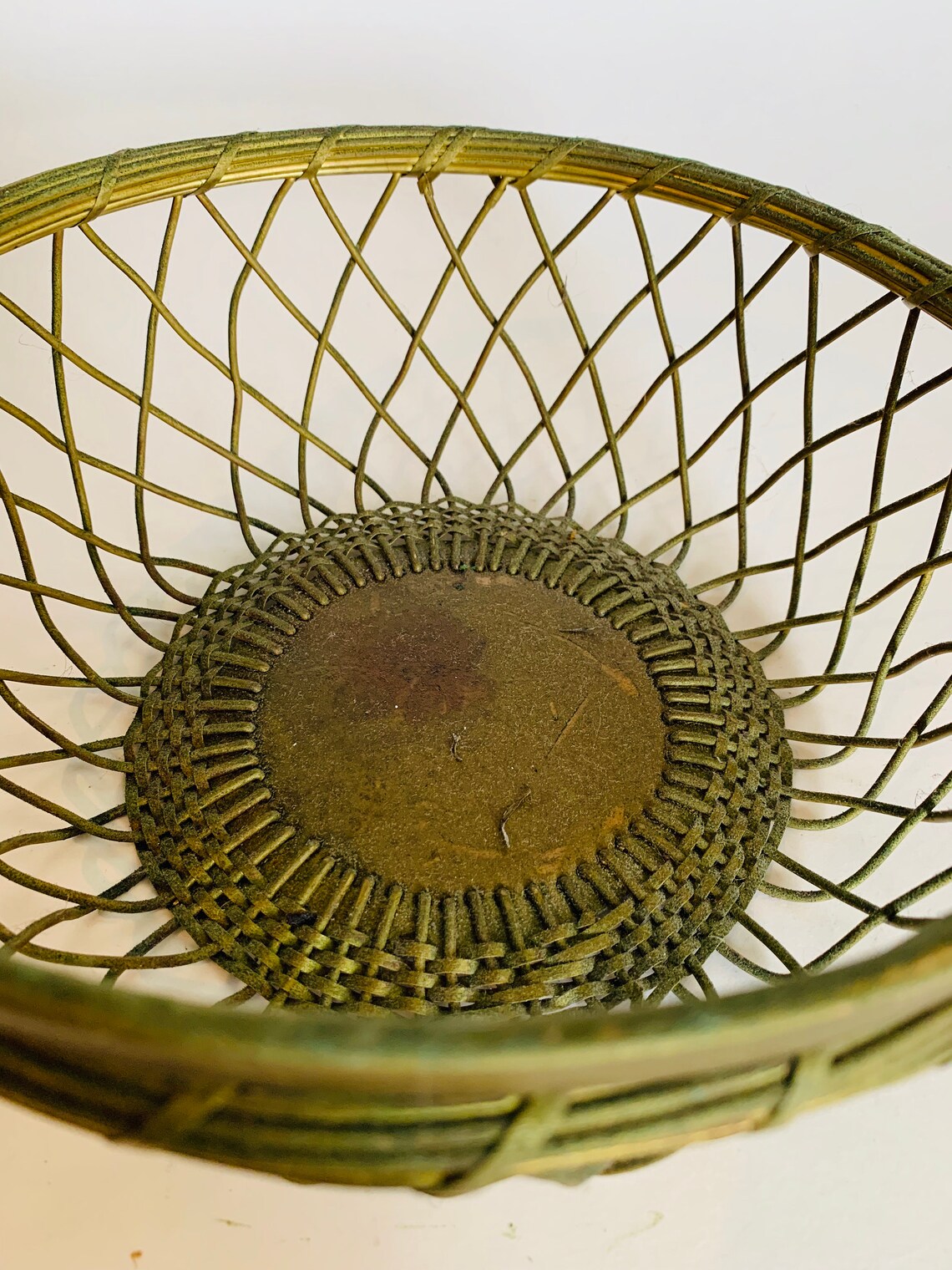 Vintage Brass Basket With Handle - Etsy