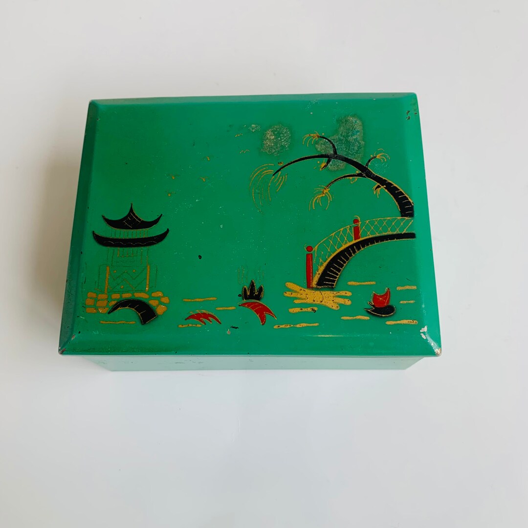 Vintage Storage Box, Japan, Metal and Wood, Pagoda - Etsy