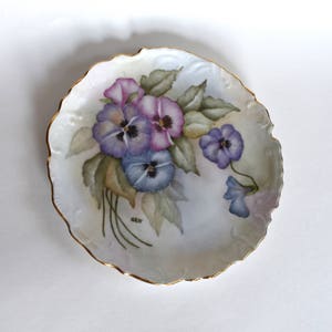 Vintage Hand Painted Plate, Pansey - Etsy