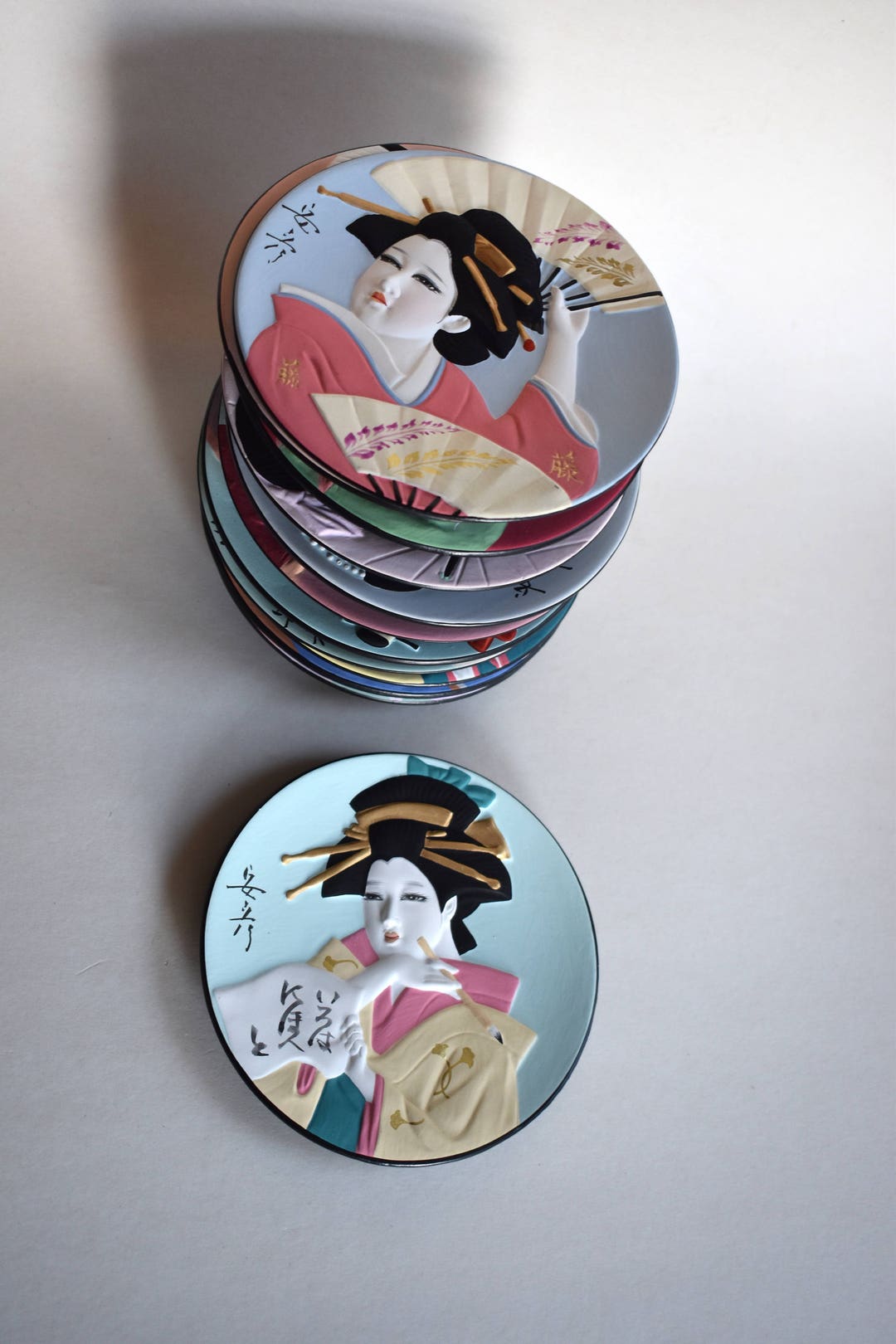 Vintage Set of 12 the Gentle Arts of the Geisha Hamilton Decorative ...