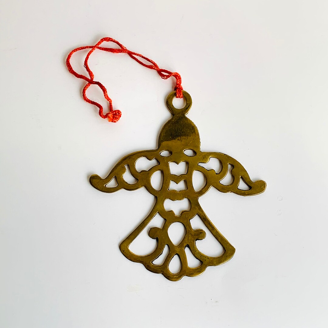 Vintage Brass Angel Ornament - Etsy