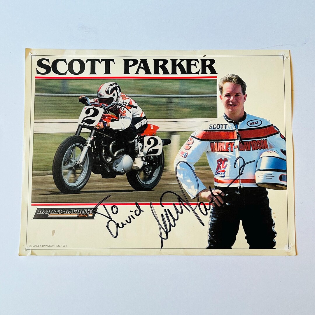 Vintage Scott Parker Harley Davidson Authographed Print, 1994 - Etsy