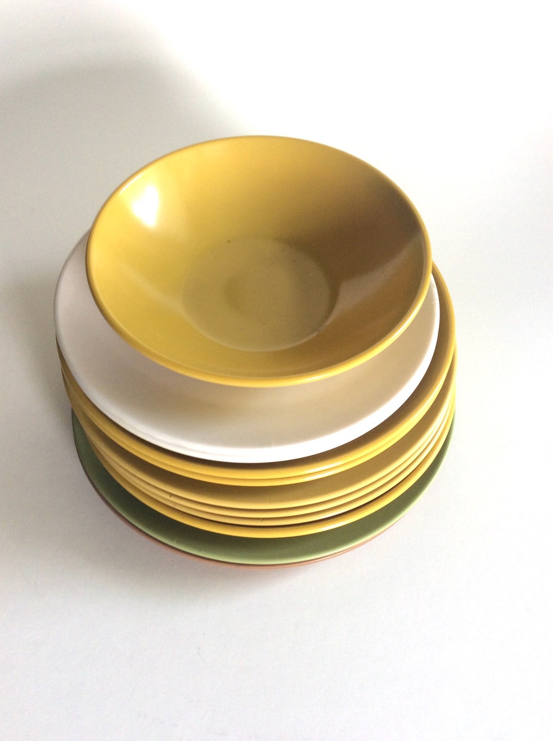 Vintage Malmac Dishes in Mustard, Avocado, Chocolate and Marshmellow - Etsy