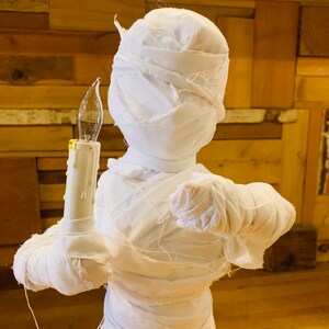 Handcrafted Mummy, Halloween Decoration, Moves, Lights Up - Etsy