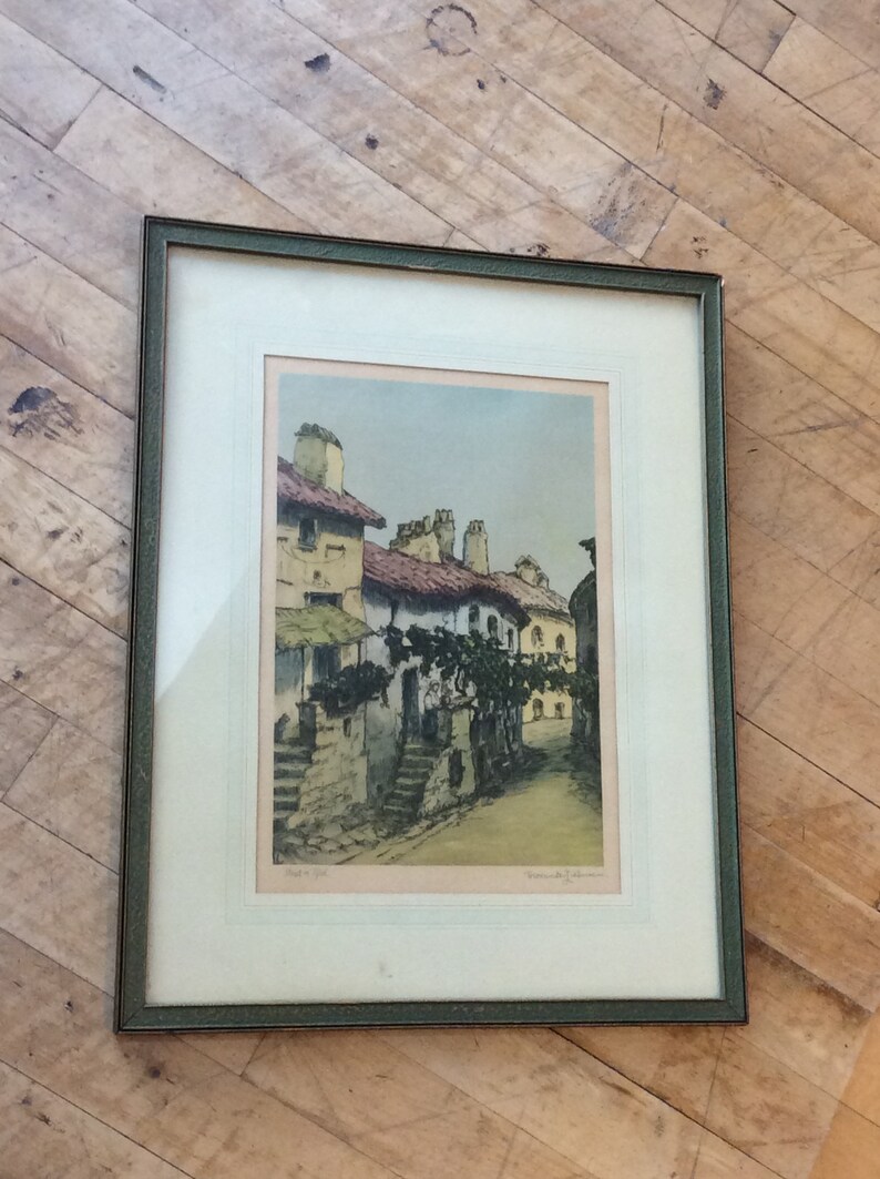 Antique Framed Lithograph Street in Tyrol | Etsy