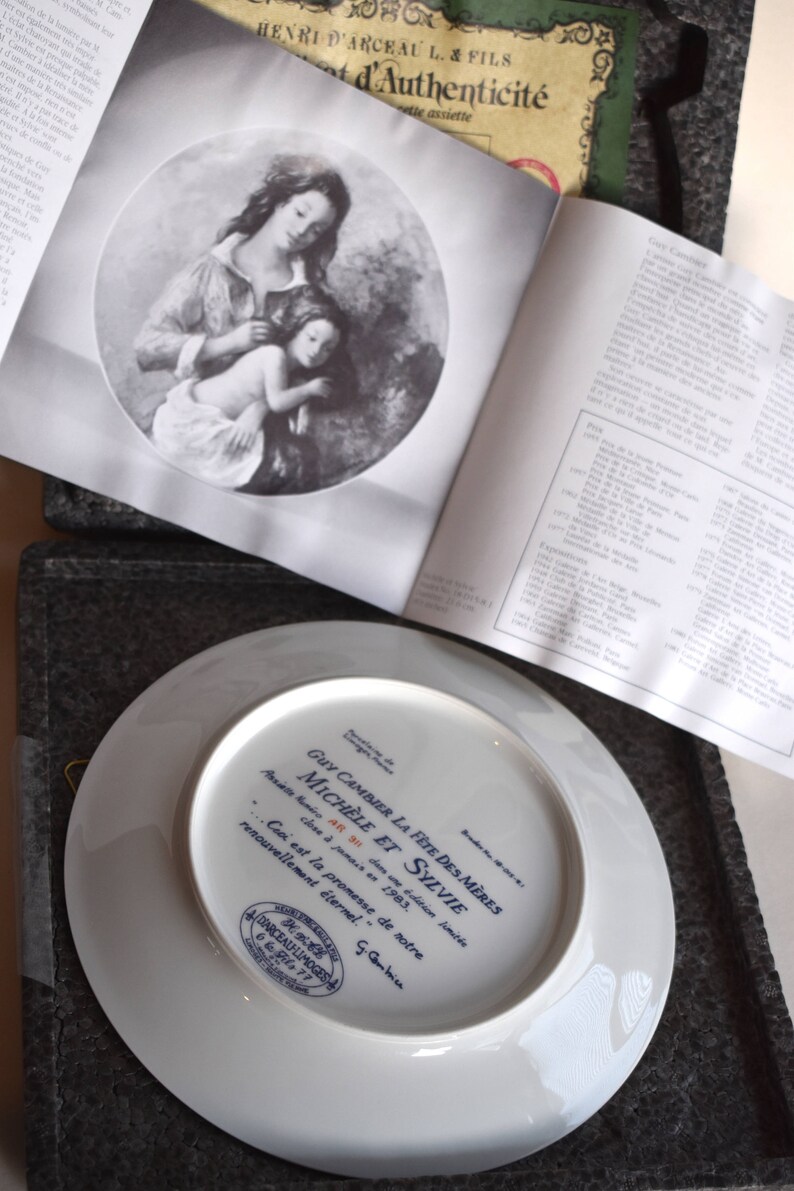 Vintage French Collector Plate, Michele Et Sylvie, Guy Cambier - Etsy