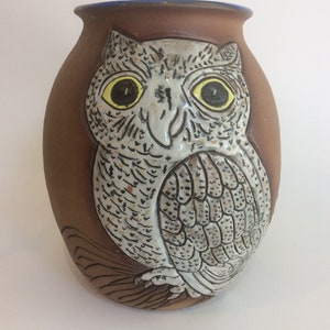 A & A Pottery Owl Vase - Etsy