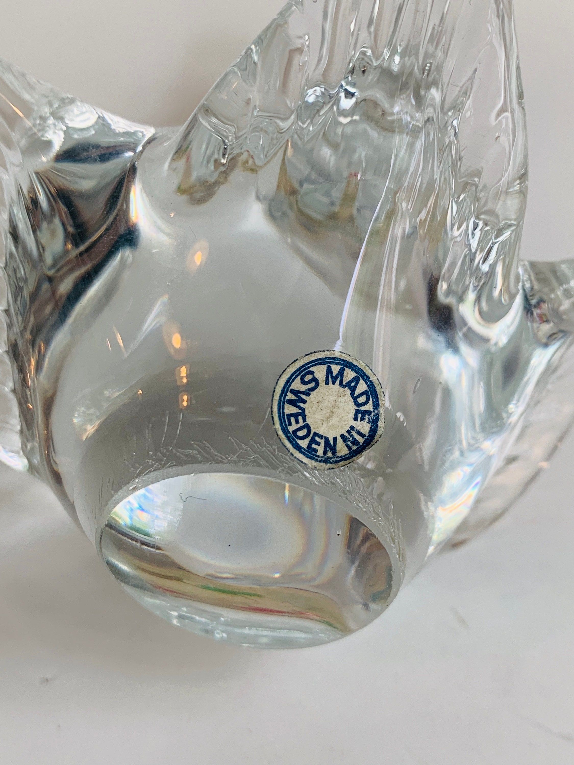 Vintage Clear Glass Bird Made in Sweden | Etsy