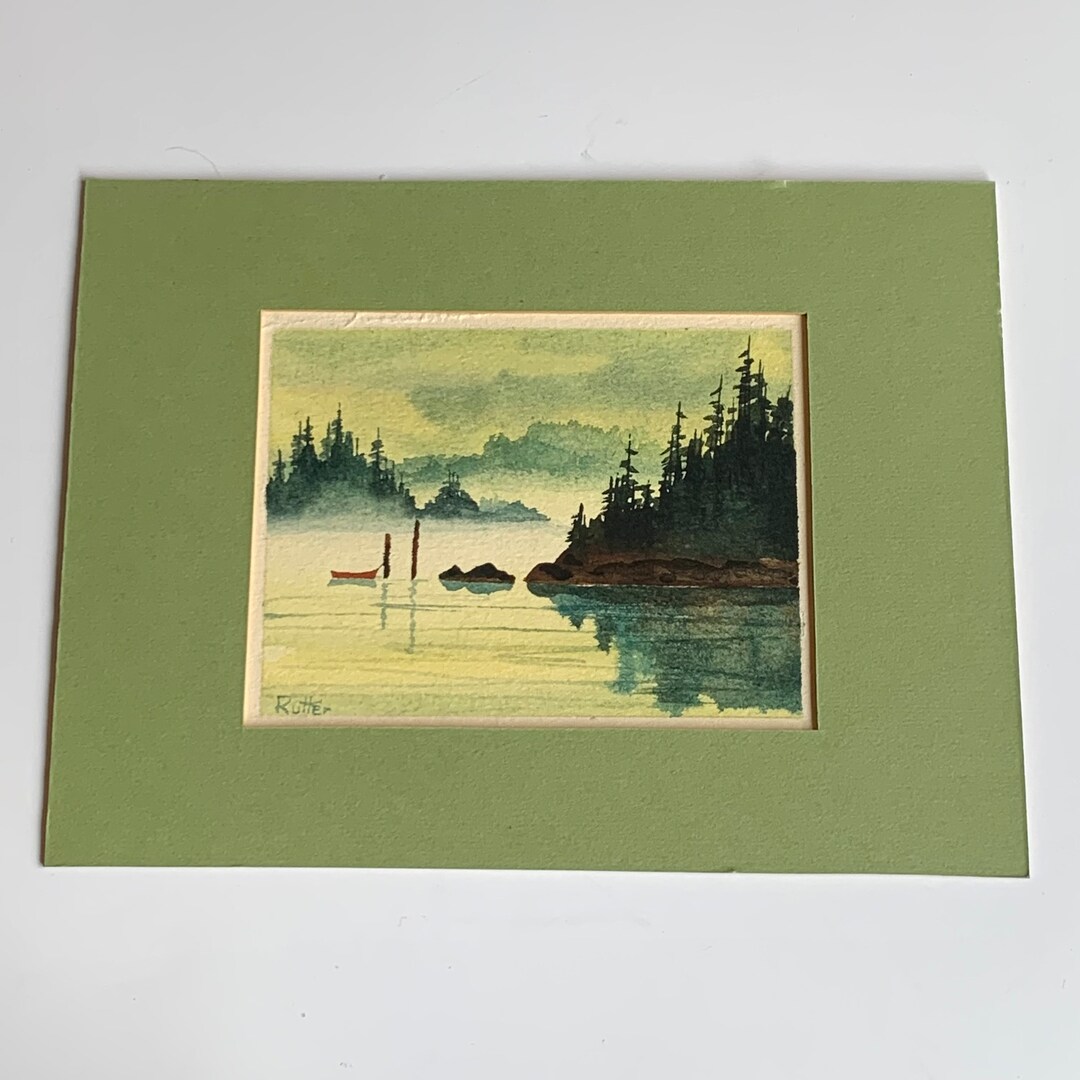 Vintage Ann Rutter Original Framed Watercolor Painting, Landscape - Etsy