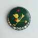 Vintage Hand Painted Wooden Button Pair Sprint Chick - Etsy