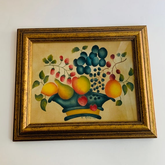 Vintage Theorem Painting Nancy Rosier Fruit Basket | Etsy