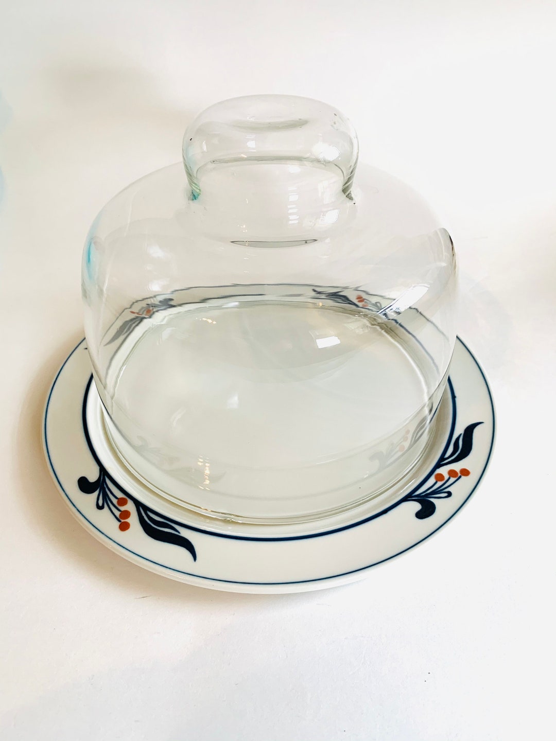Vintage Dansk Maribo Cheese Plate With Glass Dome - Etsy