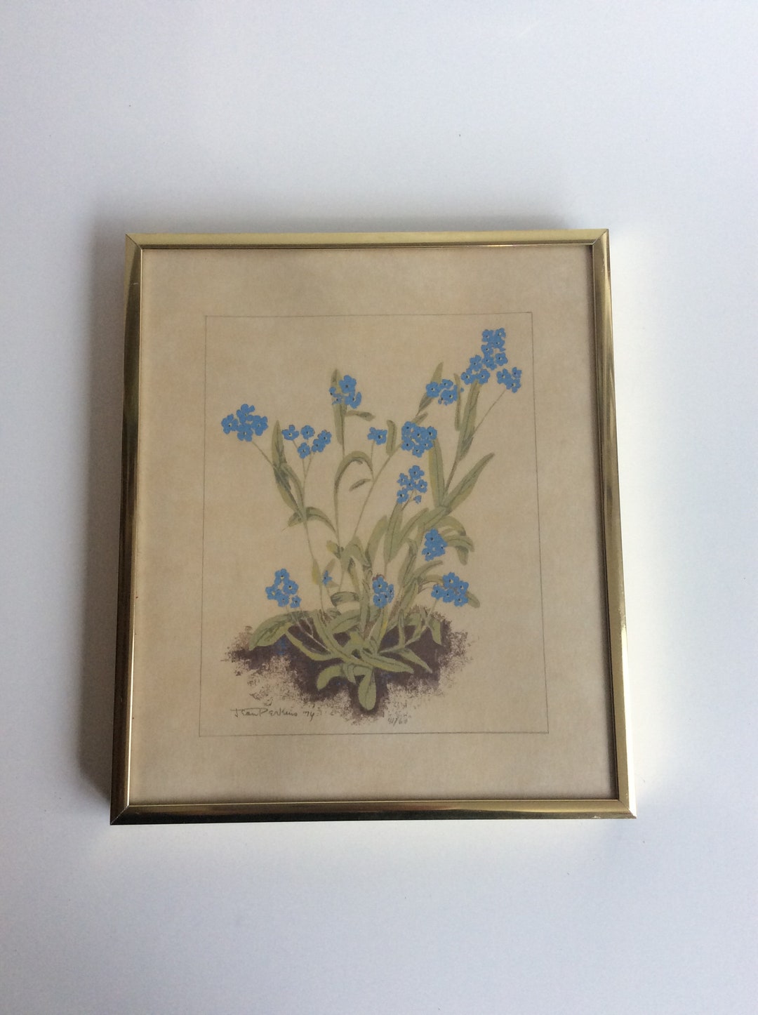 Vintage Limited Edition Print by Jean Perkins, Framed Wall Art, Floral ...