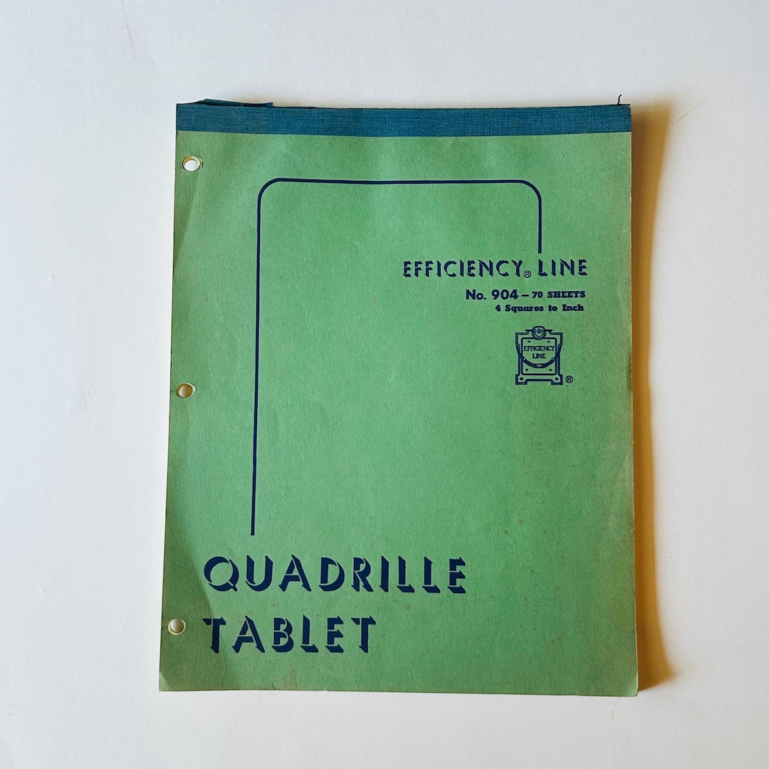 Vintage Quadrille Tablet, Efficiency Line, No. 904 - Etsy