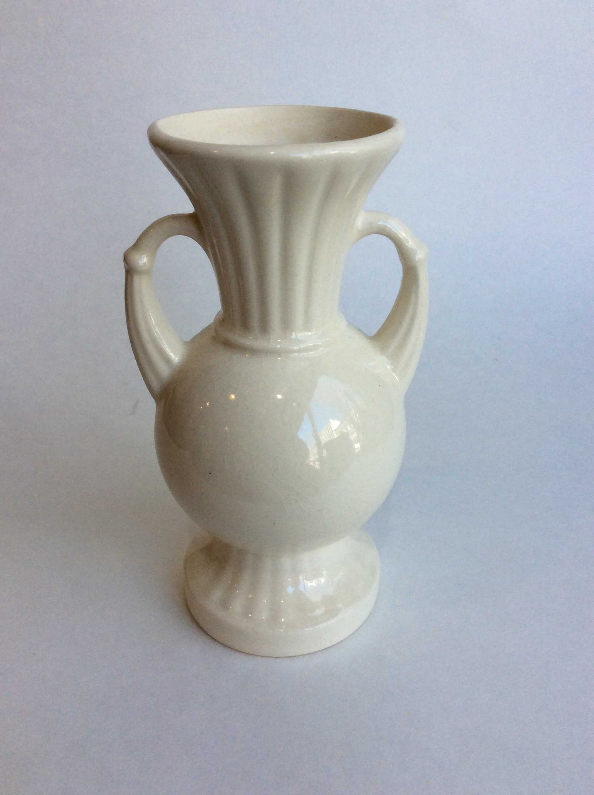 Vintage Pottery Vase Neo Classical Style Floral Design | Etsy